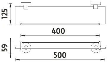 Nimco Police s ohrádkou, 50 cm