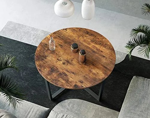 Konferenční stolek kulatý, rustikální hnědá, 88 x 47 cm LCT88X