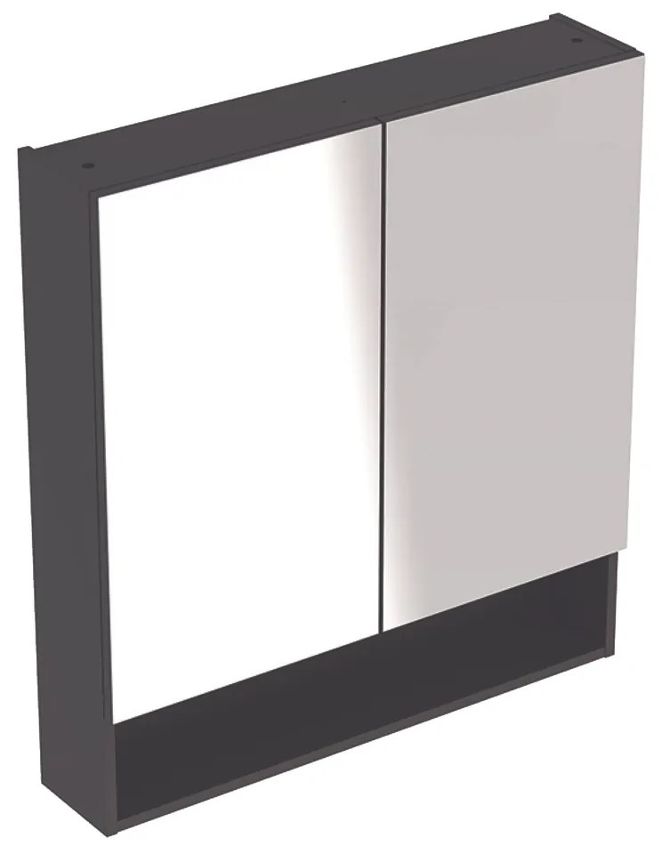 Geberit Selnova Square - Zrcadlová skříňka 850x588x175 mm, 2 dvířka, lávová mat 501.265.00.1