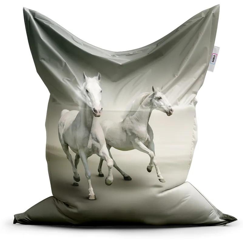 Sedací vak SABLO - Dva bílí koně 200x140 cm