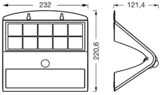 Ledvance - LED Solární nástěnné svítidlo se senzorem BUTTERFLY LED/8W/3,7V IP65