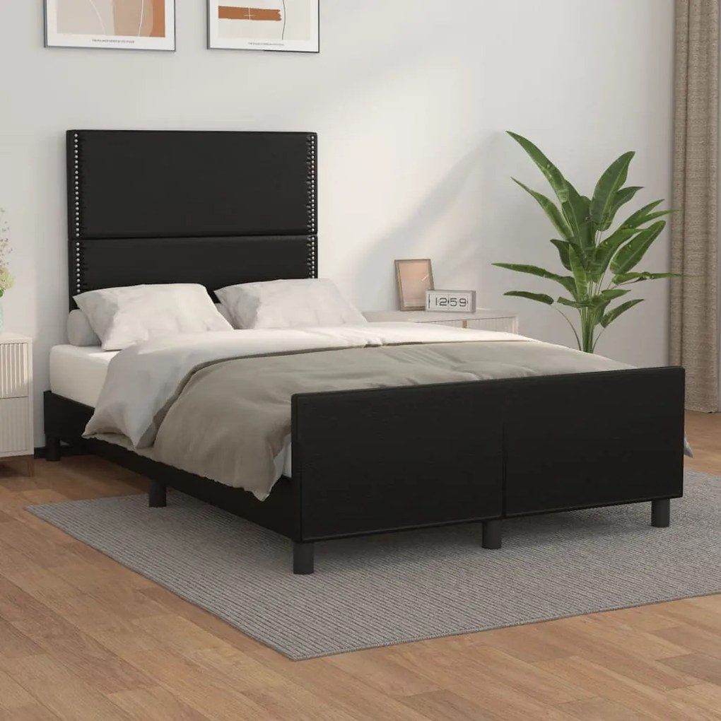 Rám postele s čelem černý 120 x 200 cm umělá kůže 3125500