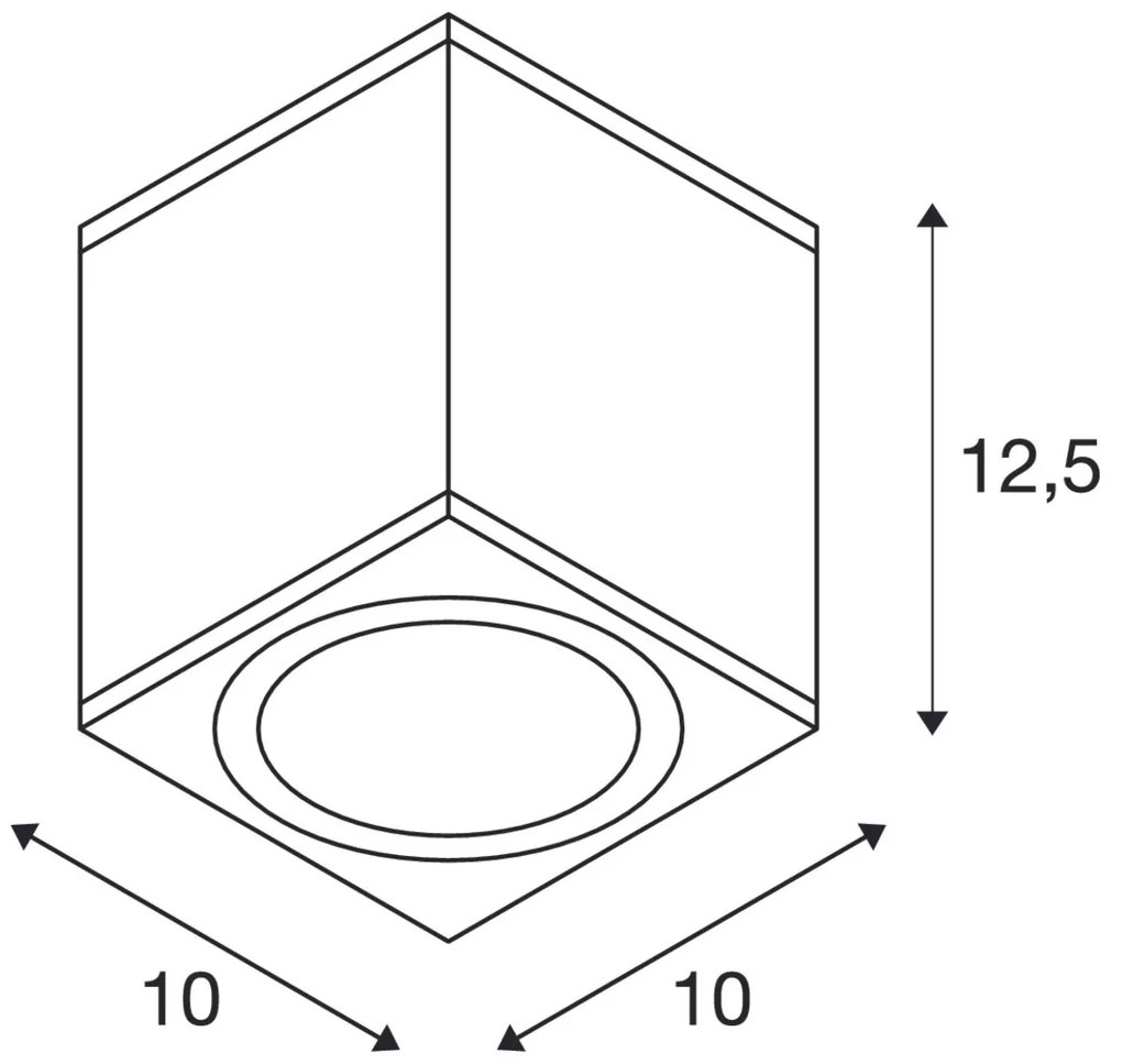 SLV Enola Square M, venkovní stropní svítidlo, LED 10W 3000/4000K, antracit, rozměr 10x10cm, IP65