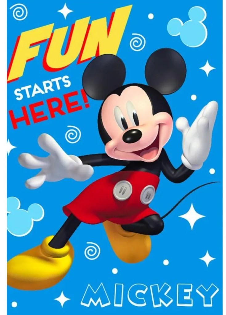 Deka dětská  Mickey Mouse modrá flecee  140x100cm Faro