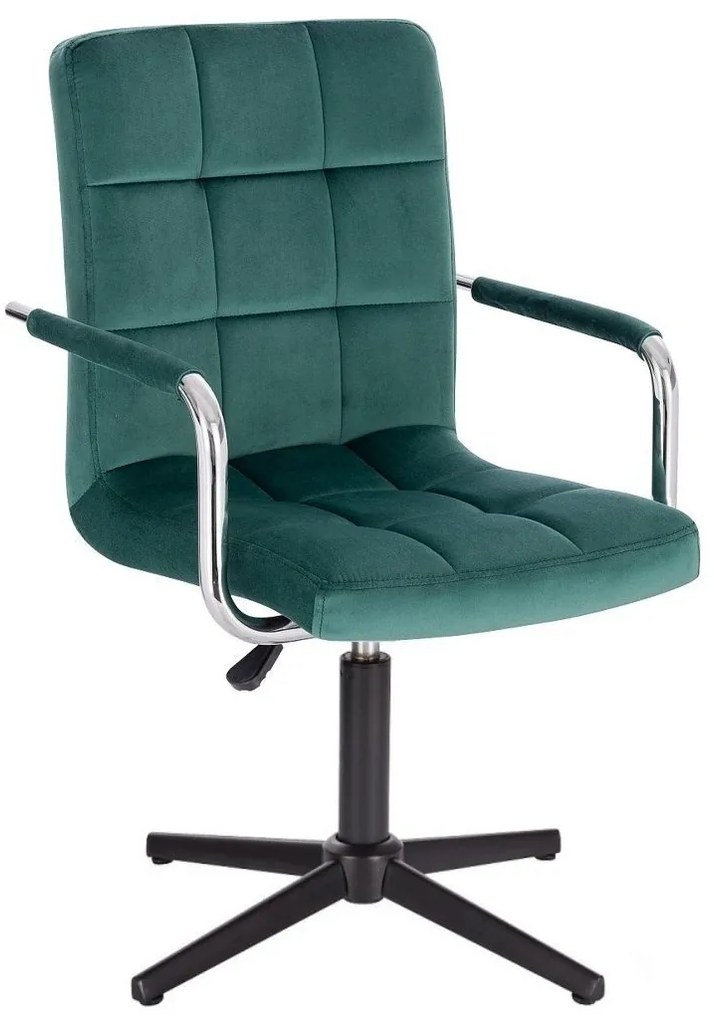 LuxuryForm DESIGN Otočná židle VERONA VELUR na černém kříži - zelená