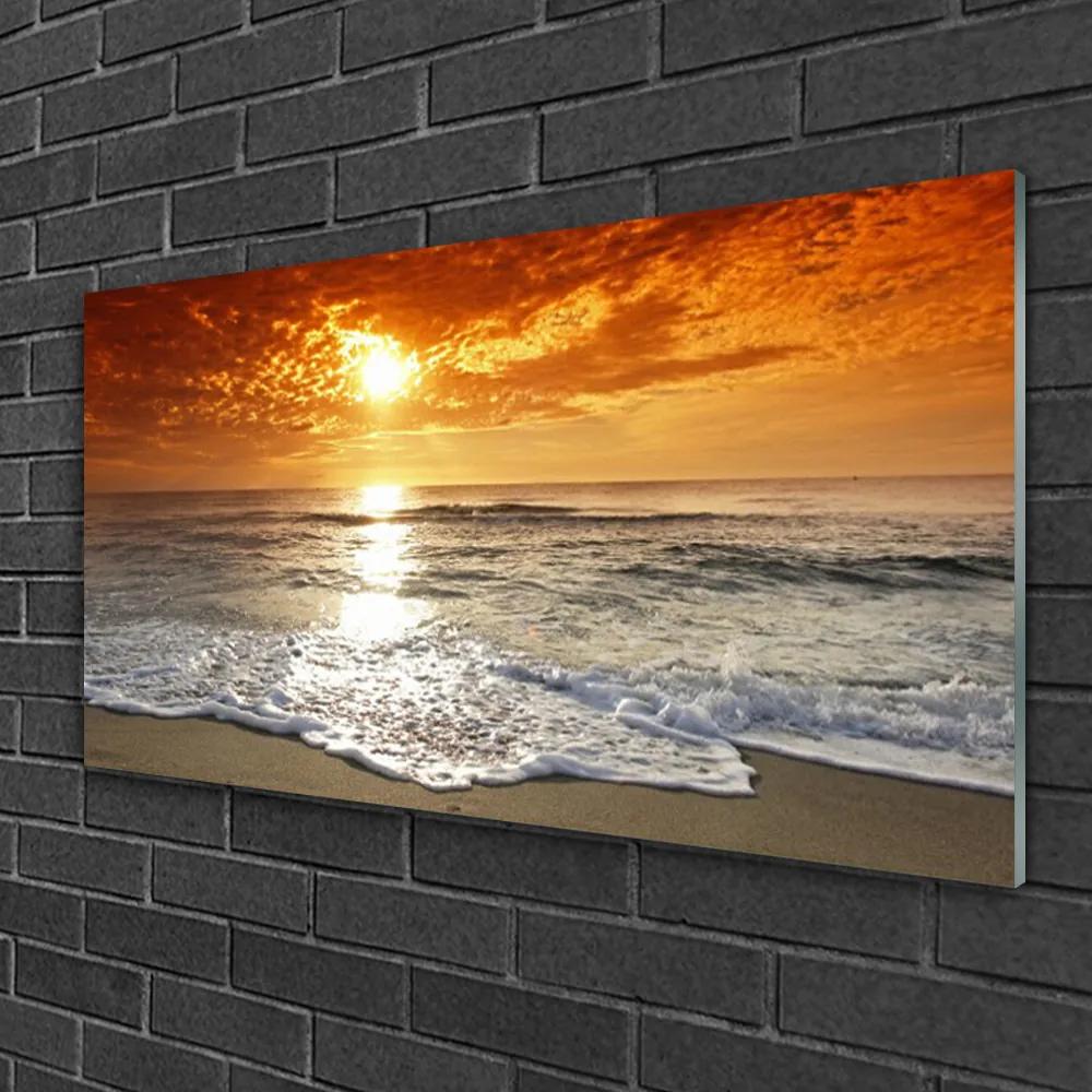Obraz na skle Moře Slunce Krajina 120x60 cm