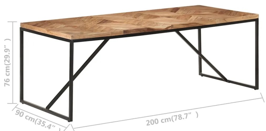 vidaXL Marketos Jídelní stůl 200 x 90 x 76 cm masivní akácie a mangovník