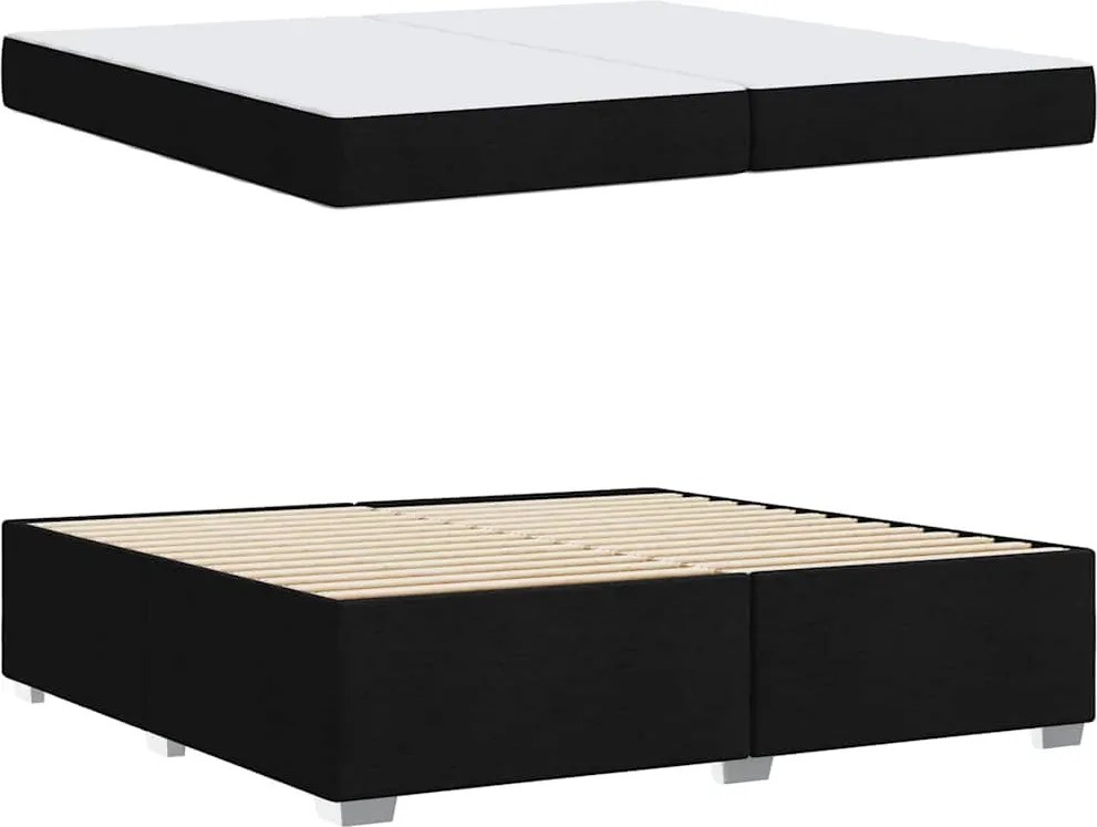 Rám postele s matrací Černá 200 x 200 cm textil 3399210