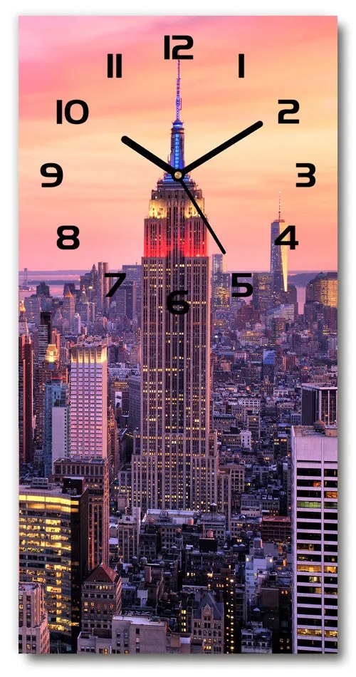 Wallmuralia Nástěnné hodiny New York západ 30x60 cm