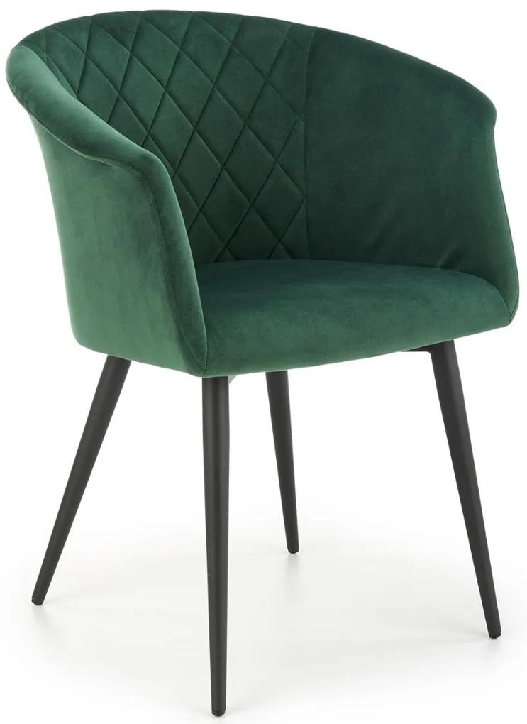 Čalouněná židle s područkami Zelená ATAKIT