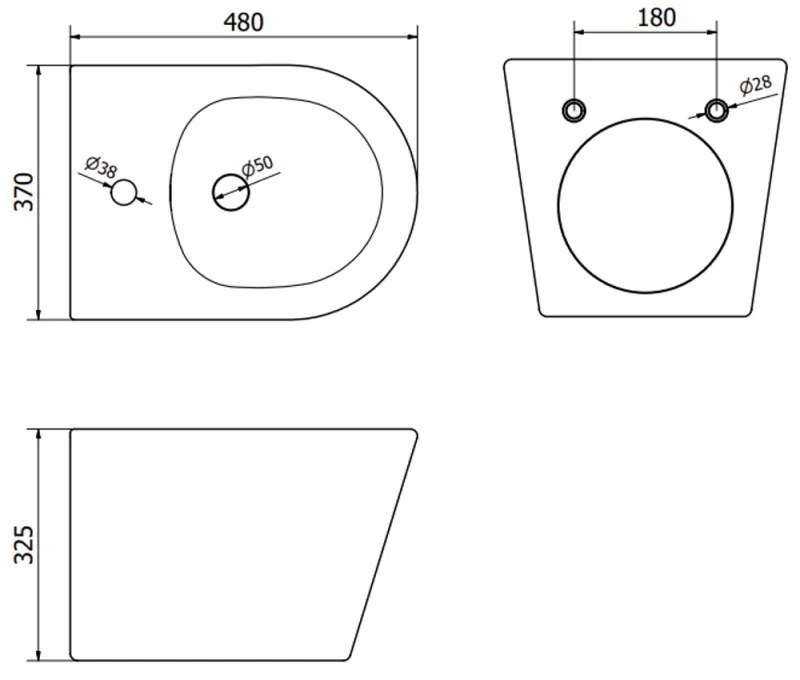 Mexen RICO, závěsný bidet, 48 x 35 cm, bílá, 35724800