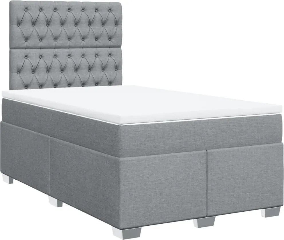 Box spring postel s matrací světle šedá 120x190 cm textil 3290434