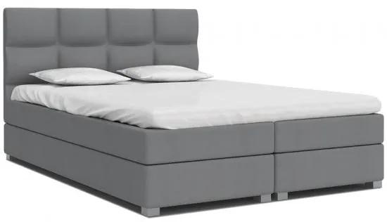 Luxusní postel SPRING BOX 140x200 s dřevěným zdvižným roštem ŠEDÁ