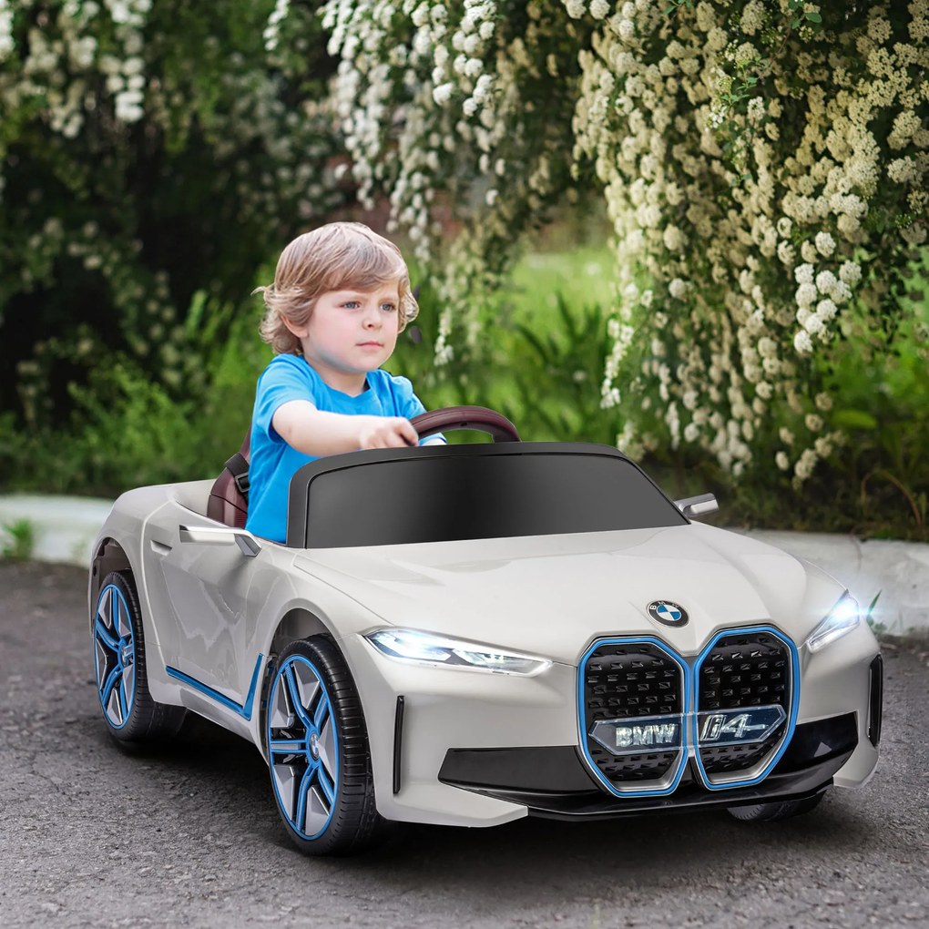 HOMCOM Dětské elektrické autíčko BMW s dálkovým ovládáním, přenosnou baterií, světlomety, MP3 přehrávačem, bezpečnostním pásem, 3-5 km/h, pro děti od…