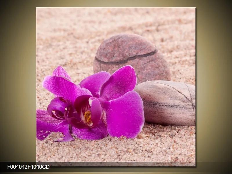 Obraz fialové orchideje s oblázky (), 40 dalších rozměrů