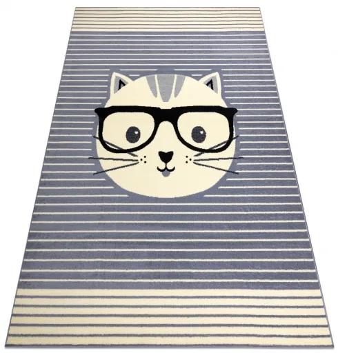 Dětský kusový koberec BCF FLASH 3999 - Kočka Šedý Rozměr: 140x190 cm