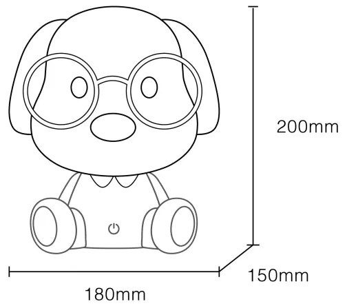 Globo 21761B - LED Stm. nab. dětská noční lampička PUPPY 1W/5V 500 mAh modrá