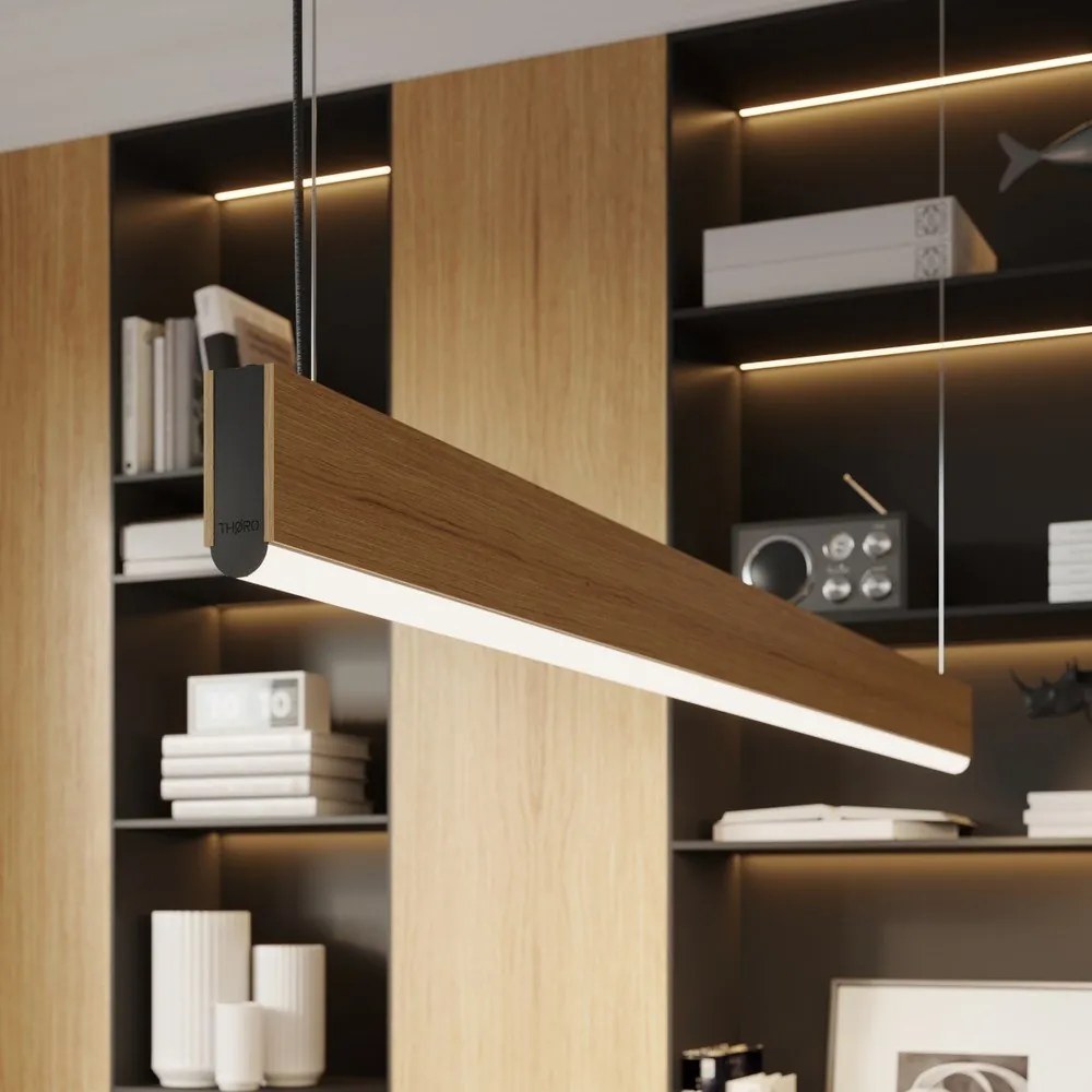 LED závěsné svítidlo z masivního dřeva v přírodní barvě LYKKE – Thoro