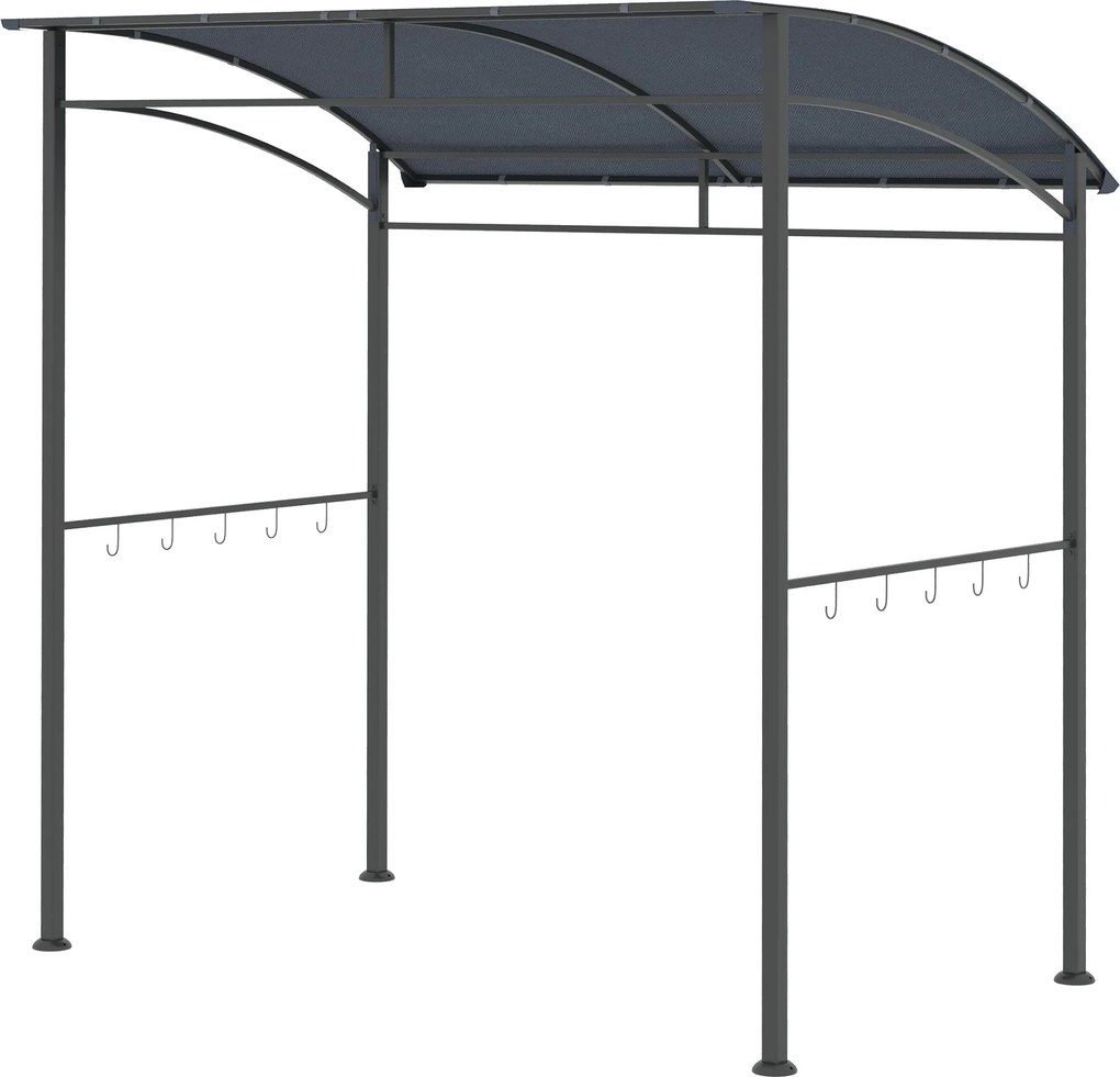 Grilovací pavilon Outsunny 215 x 150 x 220 cm, voděodolný zahradní pavilon s klenutou střechou, zahradní altán s háčky, grilovací pavilon, zahradní st