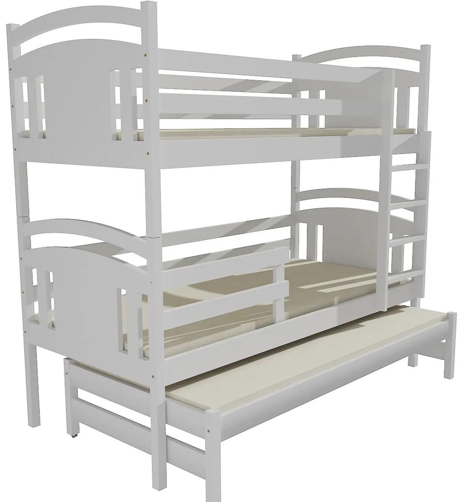 Patrová postel s výsuvnou přistýlkou PPV 006 80 x 200 cm - bílá