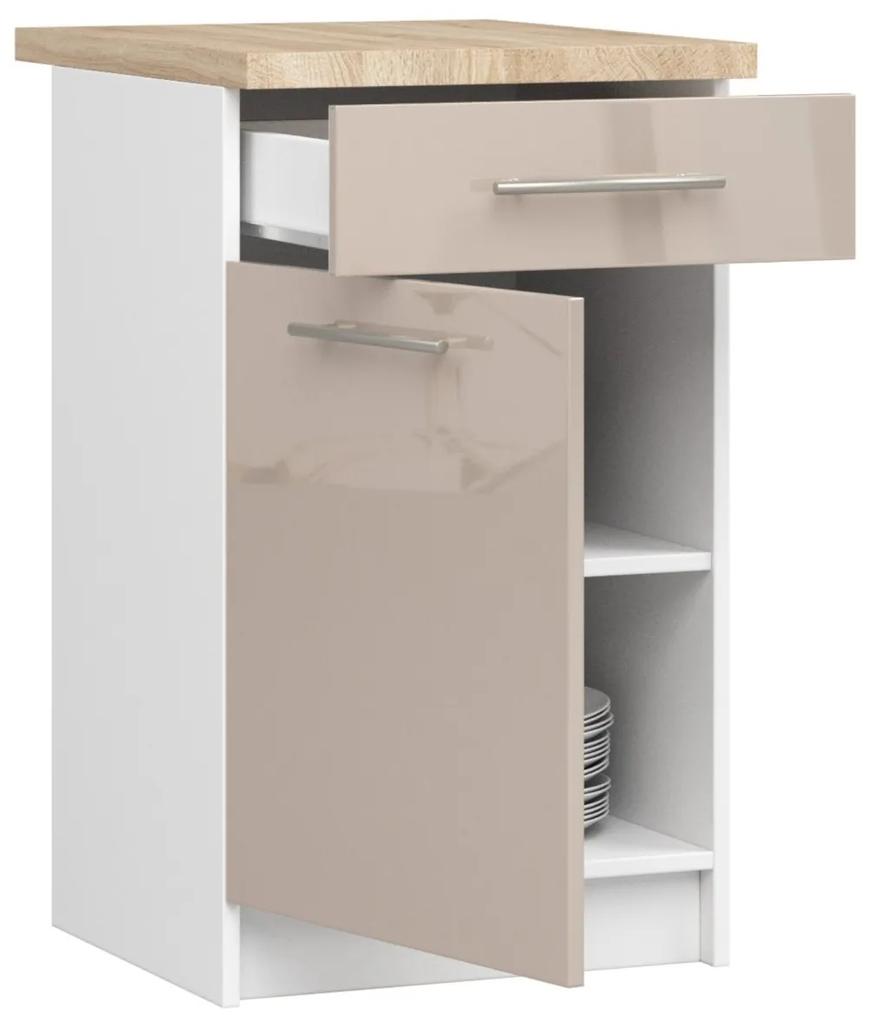 Kuchyňská skříňka Olivie S 50 cm 1D 1S bílá/cappuccino