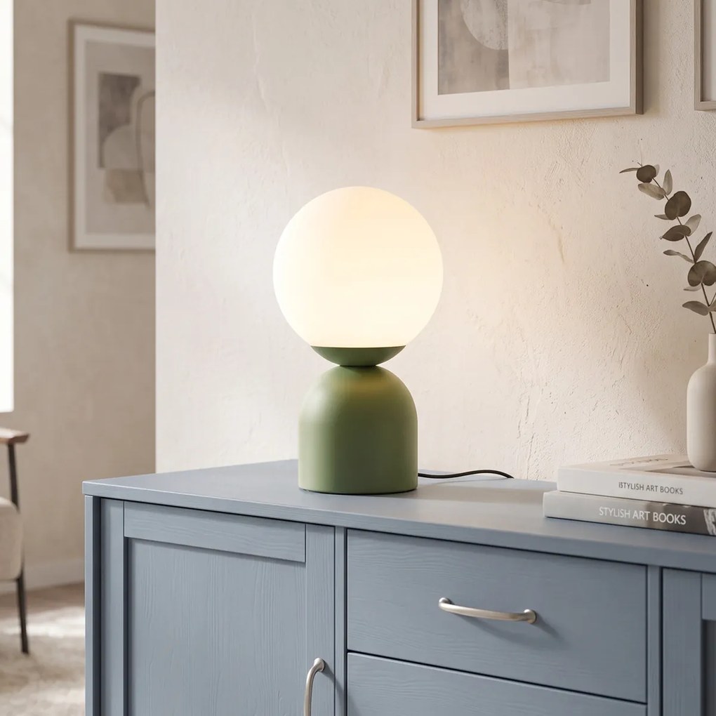 Hotel Chic Table Lamp Green with Opal Glass - Pallon Trend