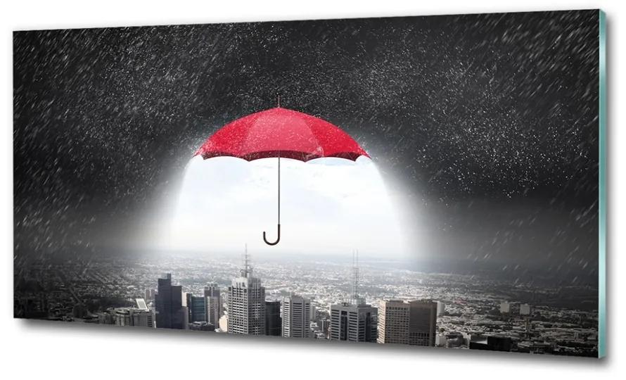 Wallmuralia Fotoobraz na skle Deštník nad městem 100x50