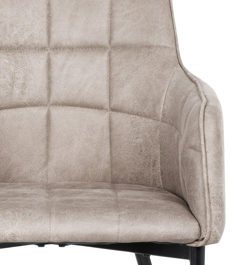 AUTRONIC Jídelní židle, potah lanýžová látka v dekoru vintage kůže, kovová čtyřnohá podno