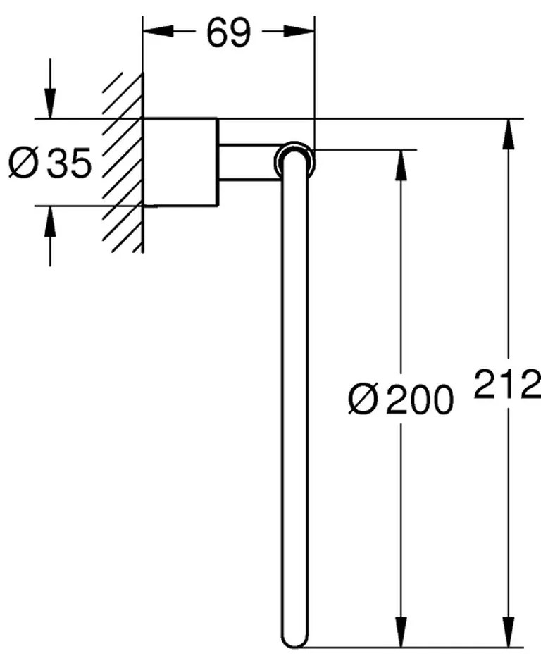 Grohe Atrio - Držák na ručník, kartáčovaný Hard Graphite 40307AL3