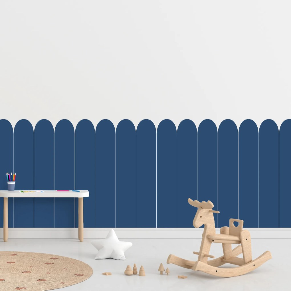 PIPPER. Textilní samolepící tapeta - Oblouk - Tmavě modrá barva Barva: Tmavá, Velikost: 100cm