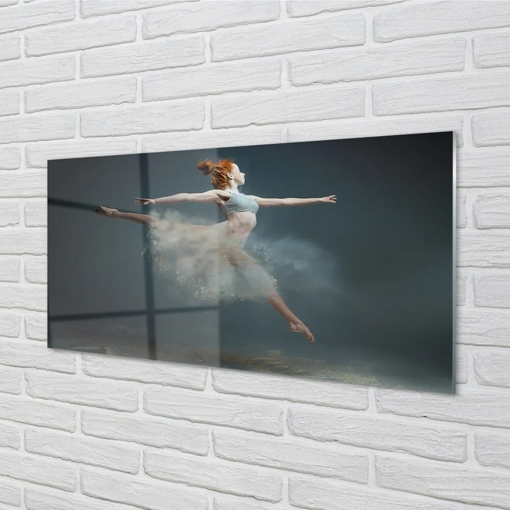 Obraz na skle balerína kouř 140x70 cm