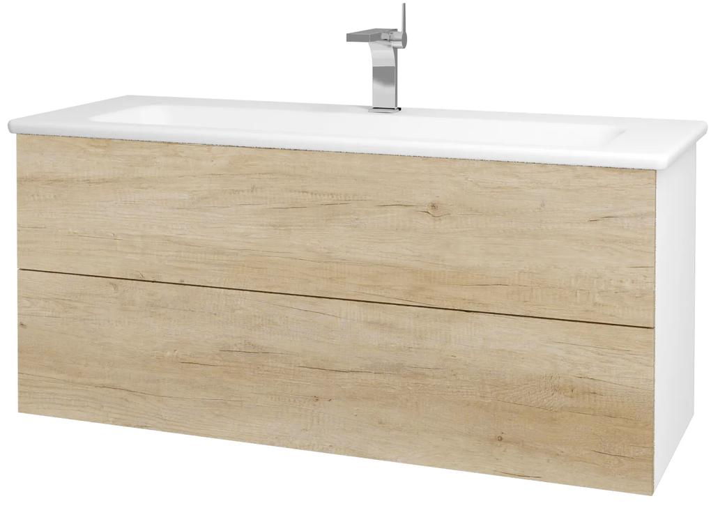 Dřevojas Koupelnová skříň VARIANTE SZZ2 120 (umyvadlo Euphoria) Varianta: N01 Bílá lesk / N06 Lava