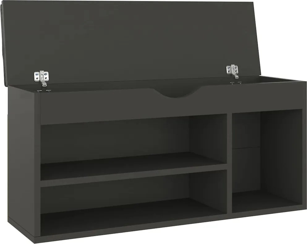 Lavice s botníkem a poduškou šedá 104x30x49 cm kompozitní dřevo 326752