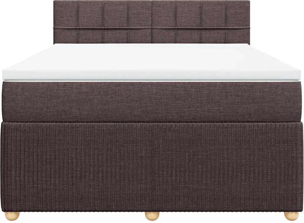 Box spring postel s matrací tmavě hnědá 140x190 cm textil 3287454