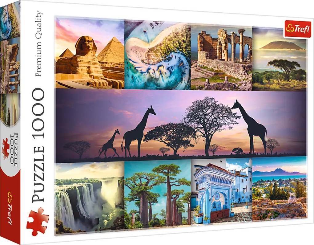 TREFL PUZZLE PREMIUM Foto koláž Afrika 68x48cm skládačka 1000 dílků tr10792