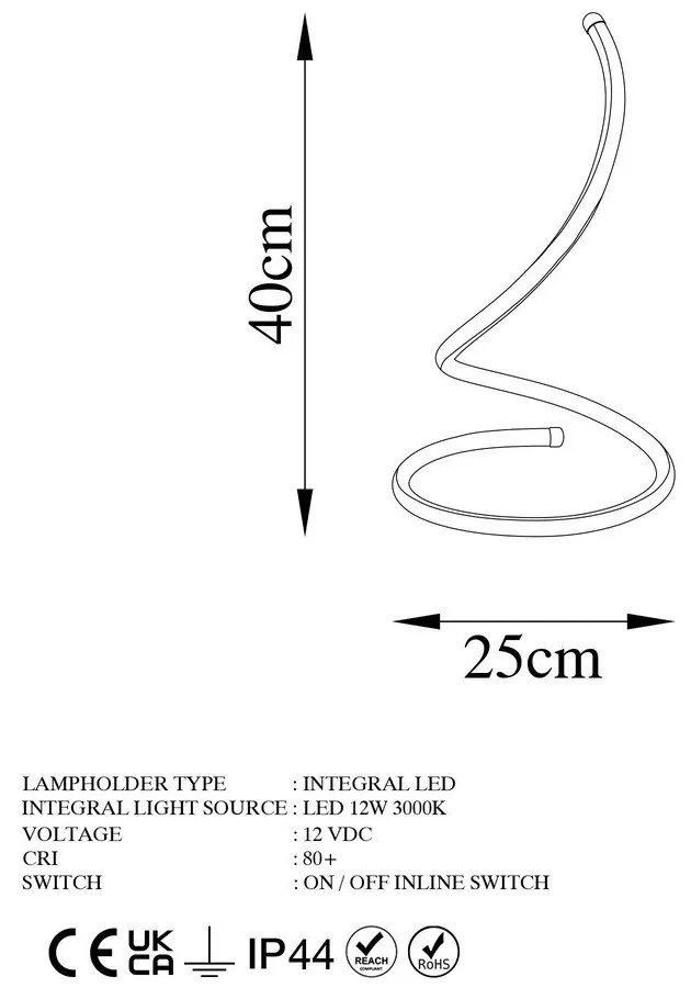 Černá LED stolní lampa (výška 40 cm) Yay – Opviq lights
