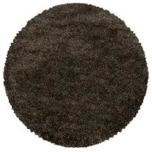 Hans Home | Kusový koberec Fluffy Shaggy 3500 brown kruh - 120x120 (průměr) kruh