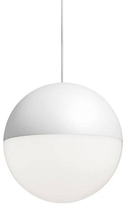 Flos String Light Sphere head, svítidlo s 22m dlouhým kabelem, 21W LED 2700K, dotykové ovládání + bluetooth, bílá, prům. 19cm