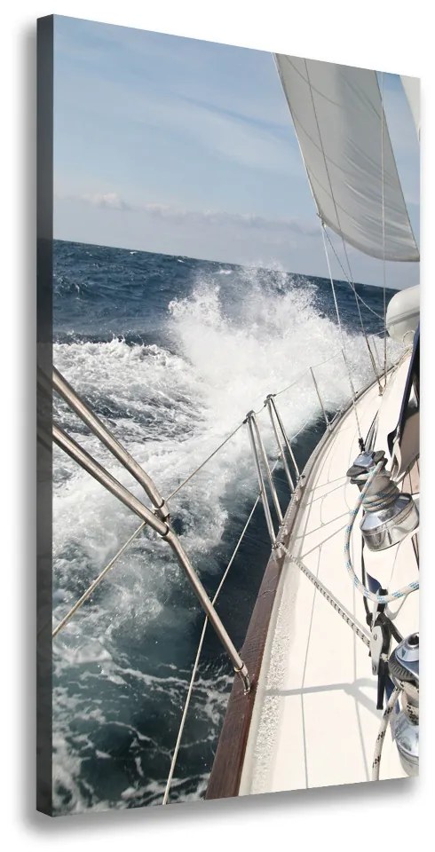 Wallmuralia Vertikální Foto obraz na plátně Jachta na moři 50x100