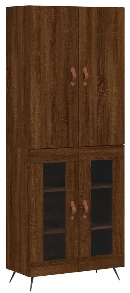 Skříň highboard hnědý dub 69,5 x 34 x 180 cm kompozitní dřevo,  3195714