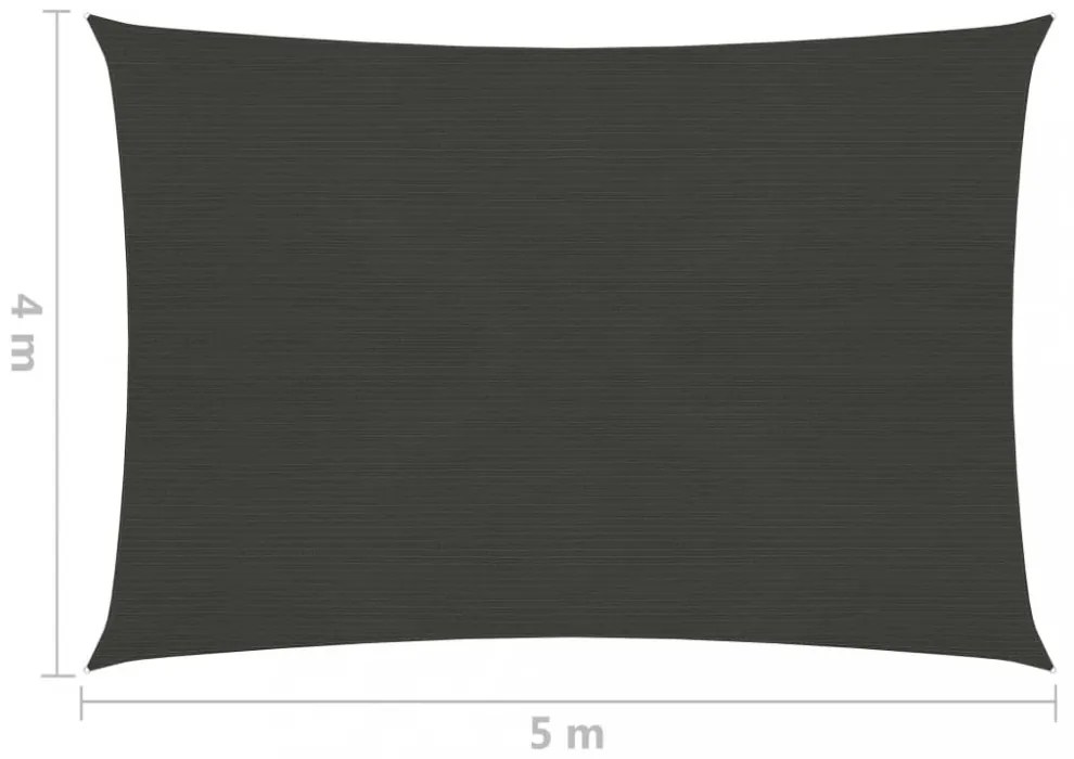 Stínící plachta obdélníková HDPE 4 x 5 m Dekorhome Krémová