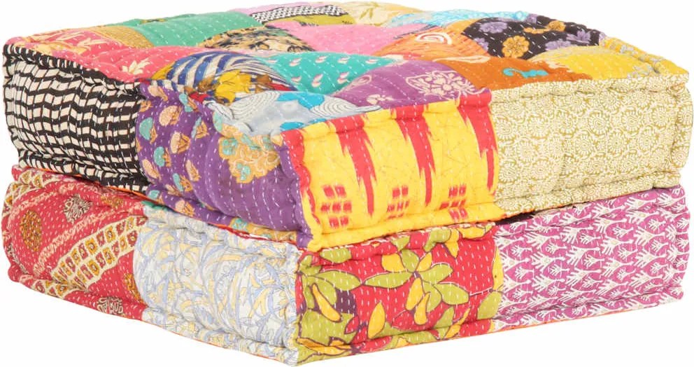 Pouf 60 x 70 x 36 cm patchwork textil 287707