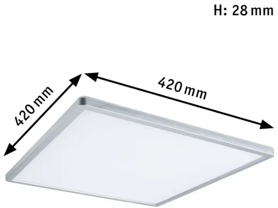 Paulmann 71009 Atria Shine, matně chromové stropní svítidlo s korónou, 22W LED 4000K tříkrokové stmívání, 42x42cm