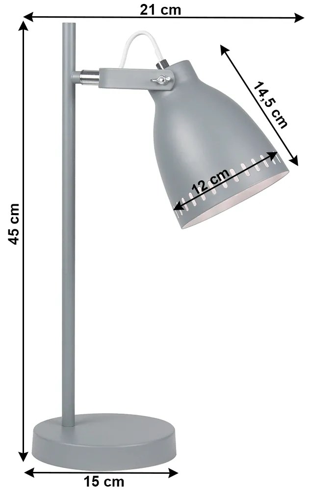 Tempo Kondela, s.r.o. Stolní lampa, šedá / kov, AIDEN TYP 1