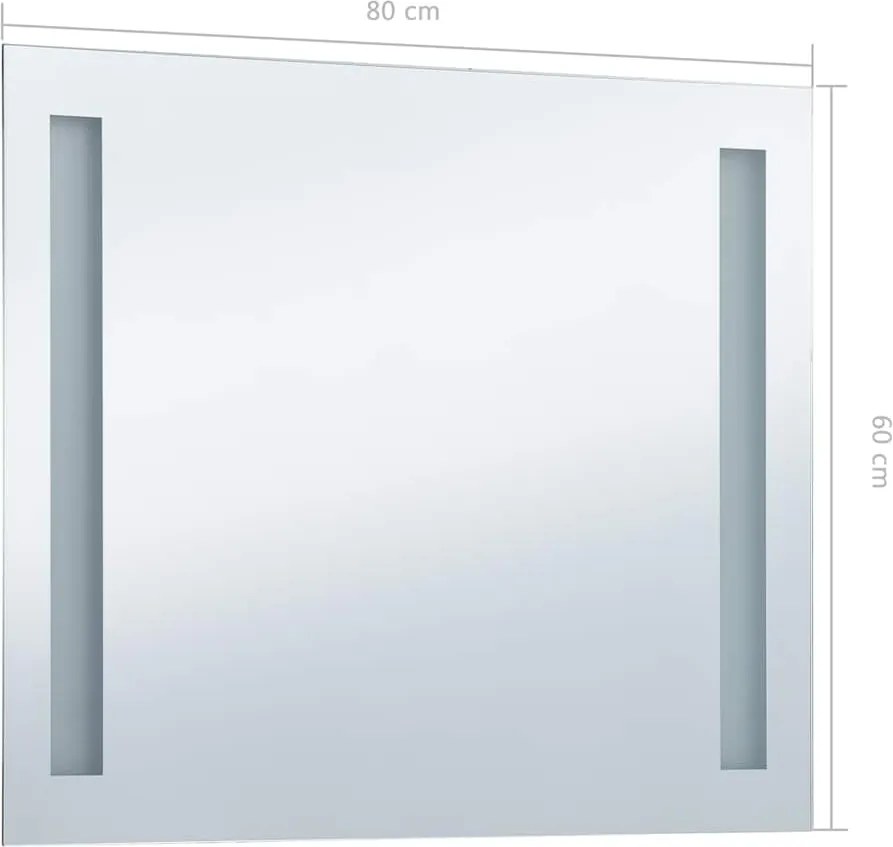 Koupelnové nástěnné zrcadlo s LED osvětlením 80 x 60 cm 144706