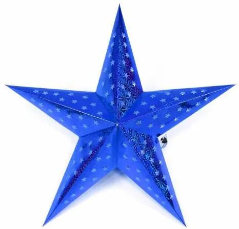 Nexos 29227 Vánoční dekorace - hvězda s časovačem 60 cm - 10 LED, modrá