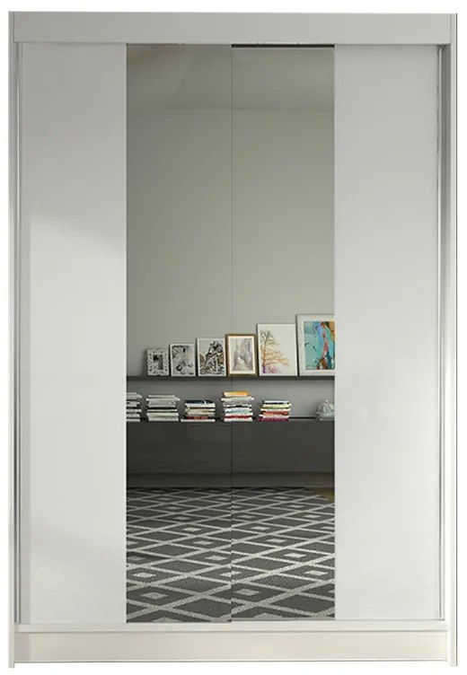 Posuvná skříň se zrcadlem Parys II, Barva: bíla/dub artisan, Osvětlení: bez osvětlení