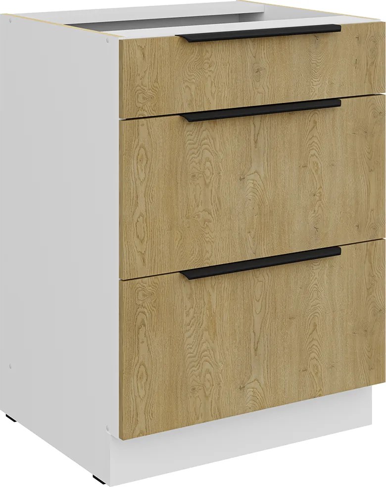 CREMONA bc | dolní skříňka 60 D 3S zásuvková | 60 cm | PREMIUM BOX | bílá/cremona