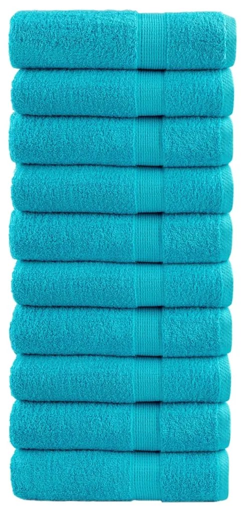 Premium ručníky SOLUND 10 ks tyrkysové 70x140 cm 600 g/m² 137454