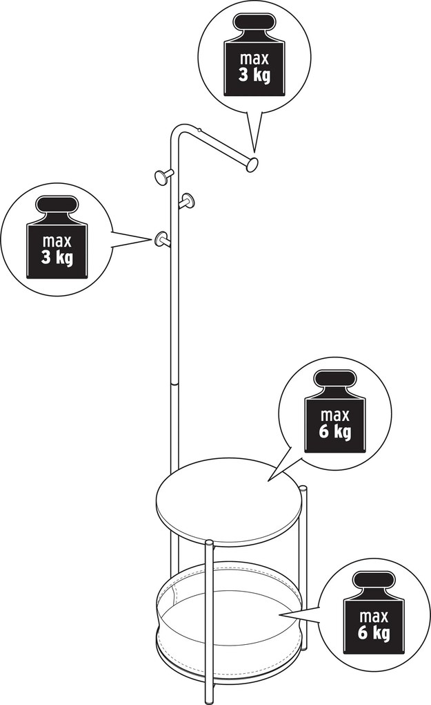 Tchibo - Věšák na šaty - barva: bílá